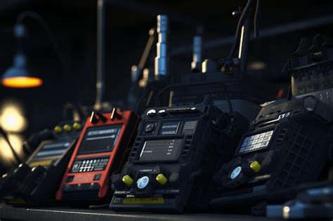 Premium Photo Closeup Of Emergency Communication Devices Generative Ai