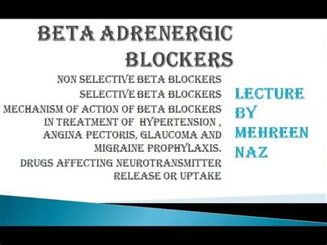 Abbas Ali On Linkedin Beta Adrenergic Blockers
