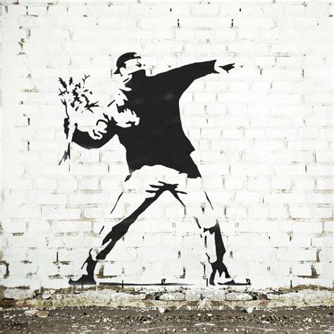 Banksy Flower Thrower Stencil Xl Life Size Wall Art Etsy