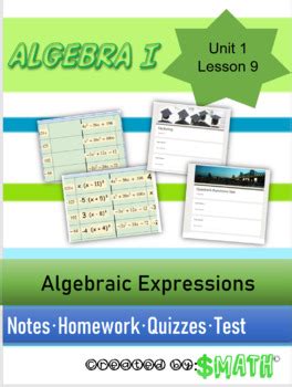 A SSE A Algebra Unit Complete Lesson Algebraic Expressions TPT