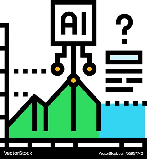 Predictive Analytics Graph Ai Integration Color Vector Image
