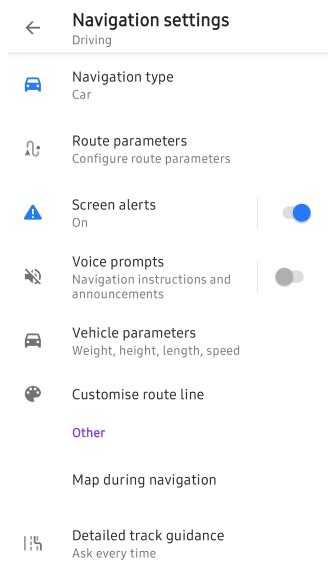 Navigation Settings OsmAnd