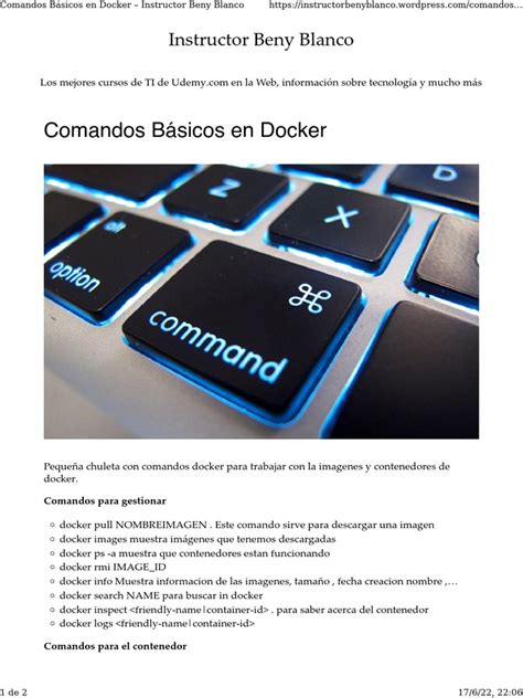 Comandos Básicos En Docker Instructor Beny Blanco Pdf