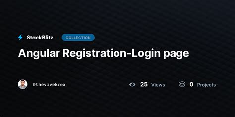 Angular Registration Login Page By Thevivekrex Stackblitz