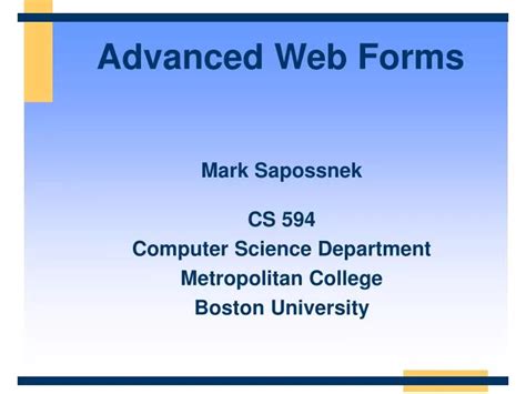 PPT Advanced Web Forms PowerPoint Presentation Free Download ID 613528