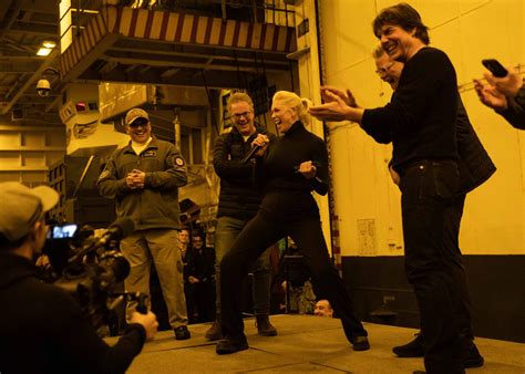 Tom Cruise Visited The U S Navy Ship For Screening Of Top Gun Maverick