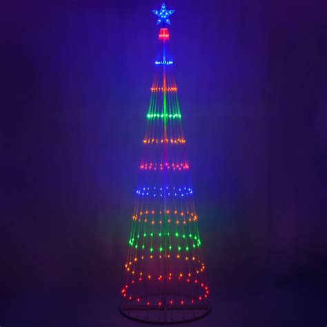 Wintergreen Lighting 9ft Multicolor Outdoor Christmas Light Show Cone