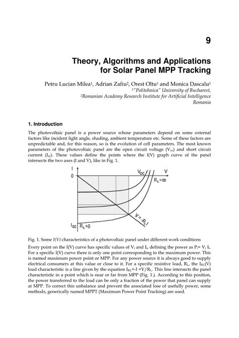 Pdf Theory Algorithms And Applications For Solar Panel Mpp Tracking