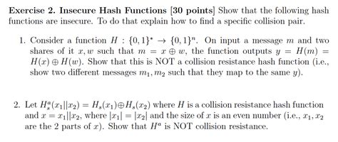 solved exercise 2 ﻿insecure hash functions [30 ﻿points]