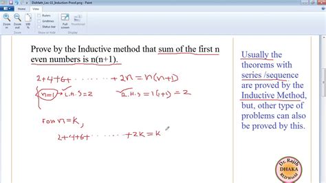 Discrete Mathematics Lecture 11 Method Of Induction Proof Youtube