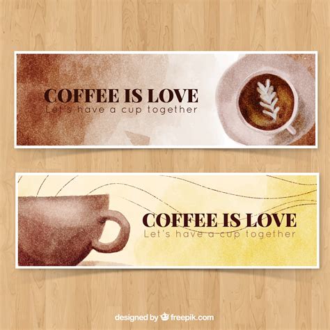 Free Vector Pretty Vintage Banners Watercolor Coffee Mug