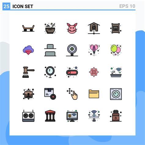 25 Thematic Vector Filled Line Flat Colors And Editable Symbols Of Food Barley Easter Technology