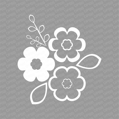 White Flowers Clipart White Flowers Png Silhouette Flowers Etsy
