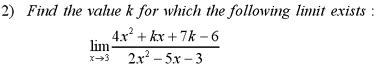 Limit Problems