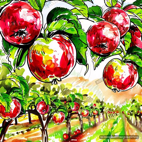 Ai创作图果园手绘插画 手绘苹果园插画 果园手绘 苹果包装插画农业 手绘果园插画 苹果园插画 果园苹果装饰画 沙果包装插画 果园苹果壁画 果园宣传插画 李子果园插画 果园苹果墙画 果场插画