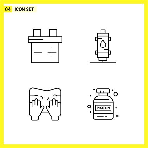 4 Icon Set Simple Line Symbols Outline Sign On White Background For Website Design Mobile