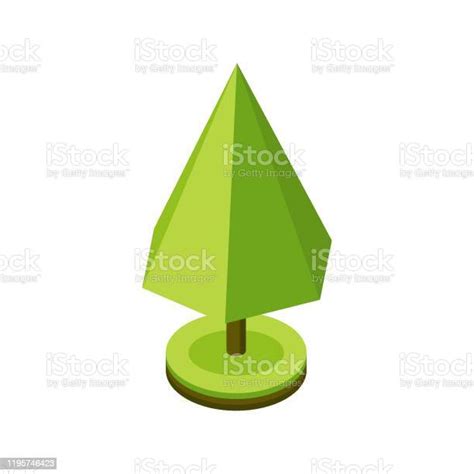 3d 등각 투영 양식에 일치시키는 녹색 나무 도시 공장 등각 투영지도 게임 및 디자인에 대한 기하학적 피라미드 모양 아이콘입니다 벡터 그림입니다 3차원 형태에 대한 스톡