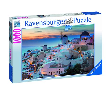 Пъзел за големи Ravensburger 1000 елемента Вечер в Санторини КОМСЕД