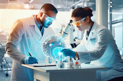 Premium Ai Image Artificial Intelligence And Human Collaboration In Cutting Edge Lab Research