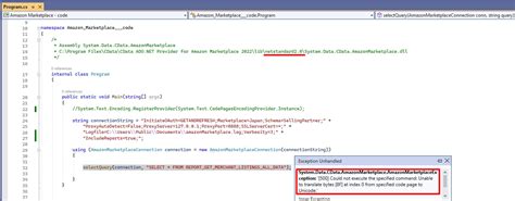 “unable To Translate Bytes At Index 0 From Specified Code Page To Unicode” Error In Net