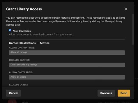 grant library access send button does nothing r plex