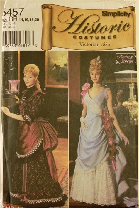1880s Victorian Costumes By Andrea Schewe Simplicity 5457 Uncut