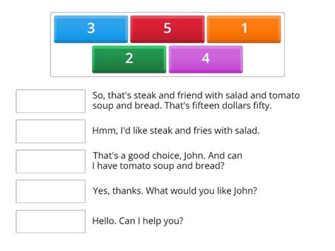 Order Sentences Ordering Match Up