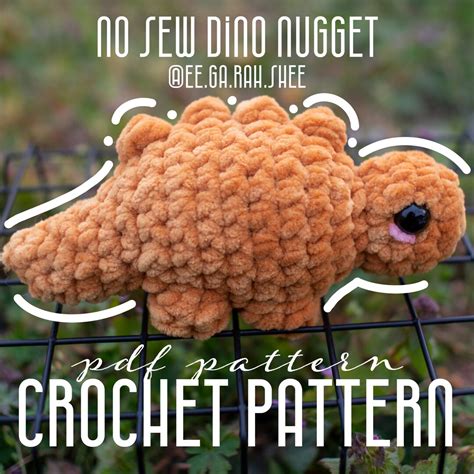 Stegosaurus Dino Nugget Crochet Pattern No Sew Pdf Download Amigurumi Etsy