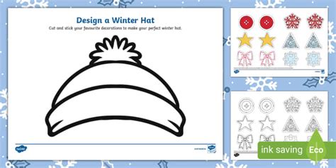 Design A Winter Hat Cutting Skills Activity Twinkl