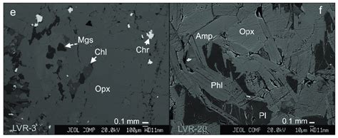 A F A Bse Image In A Shows A Sample Of Fine Grained Orthopyroxene