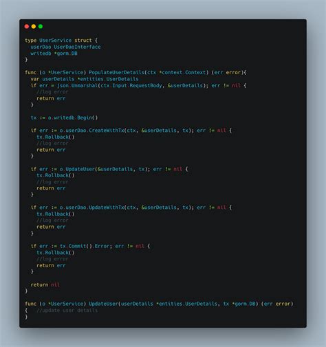 implementing database transactions with gorm in golang