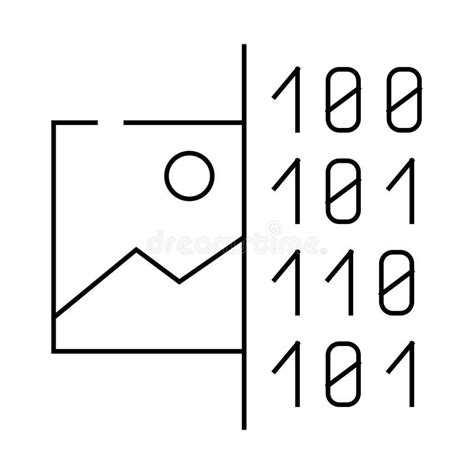 Image Binary Code Line Icon Vector Illustration Stock Illustration Illustration Of Technology