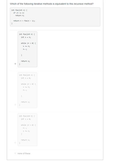 Solved Which Of The Following Iterative Methods Is