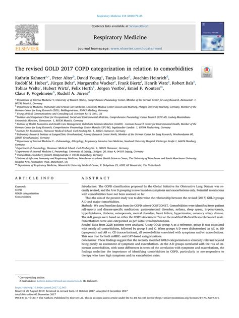 Pdf The Revised Gold 2017 Copd Categorization In Relation To