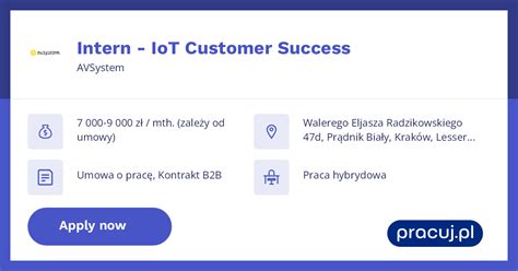 Oferta Pracy Intern Iot Customer Success Avsystem Kraków