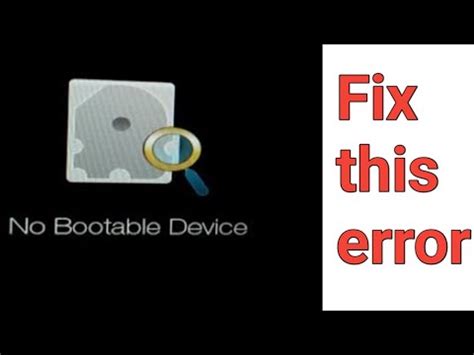No Bootable Device Error NO Bootable Device Found Fix It Boot Boot Missing Bios Setup YouTube