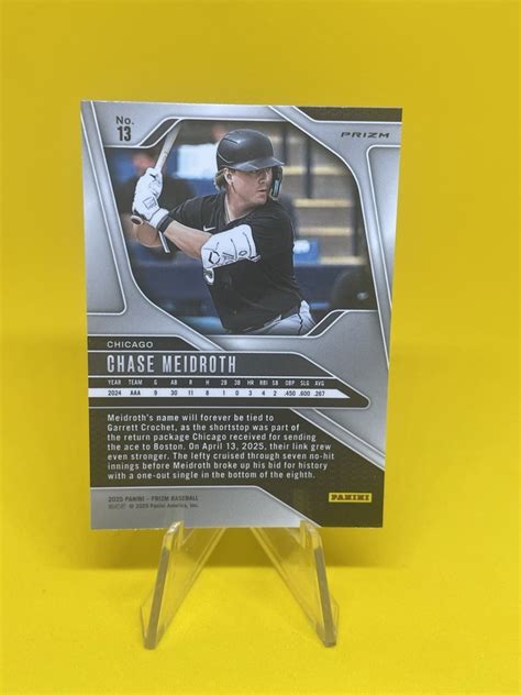 2025 Panini Prizm Baseball Chase Meidroth Green Prizm Rc White Sox 13 Ebay