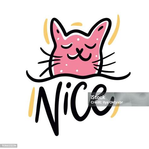 귀여운 고양이 손으로 그린 벡터 일러스트 레이 션과 좋은 문구 레터링 가르랑거림에 대한 스톡 벡터 아트 및 기타 이미지 가르랑거림 고양이 새끼 귀여운 Istock