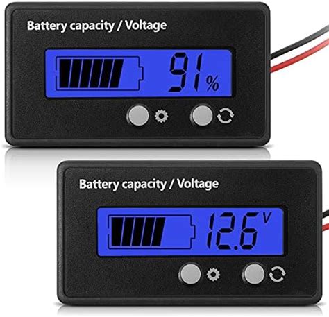 Battery Capacity Voltage Meter With Alarm And External Temperature Sensor 0 179°f Temperature