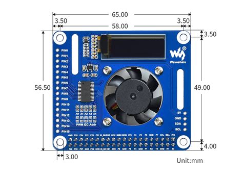 pwm controlled fan hat for raspberry pi i2c temperature monitor