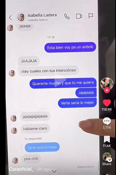 Los Pantallazos De Las Conversaciones De Beéle Con Isabella Ladera En