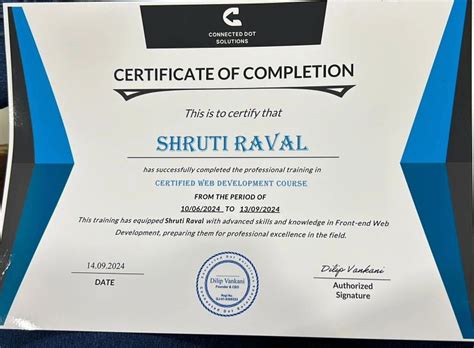 Shruti Raval On Linkedin Front End Web Development Course Completed Successfully Connected Dot