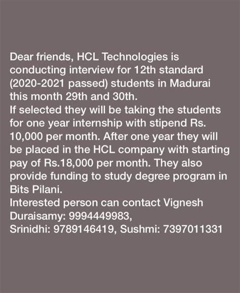 Priyadharshini K On Linkedin Jobs Recruiting Freshers Madurai