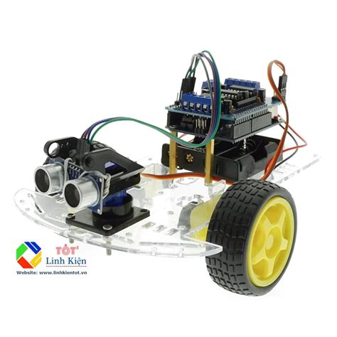 Xe Arduino Tránh Chướng Ngại Vật 3 Bánh Car Robot Tránh Vật Cản Giáo