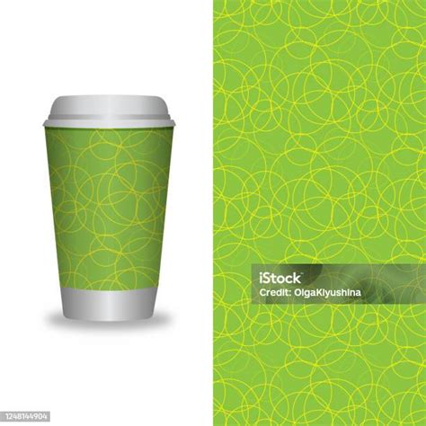 벡터는 커피 숍을위한 커피 포장 템플릿 및 디자인 요소를 빼앗아 원활한 패턴 골판지 컵 벡터 일러스트레이션 0명에 대한 스톡