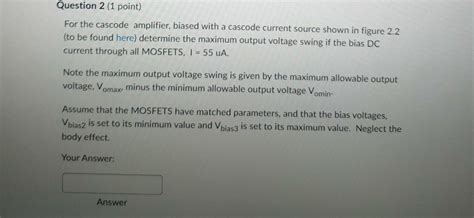 Solved For All MOSFETs Used In The Questions Assume The Chegg Com