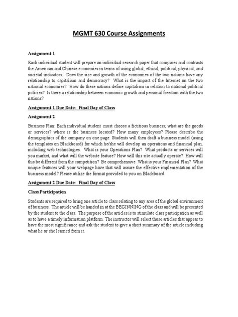 Mgmt 630 Course Assignments Pdf