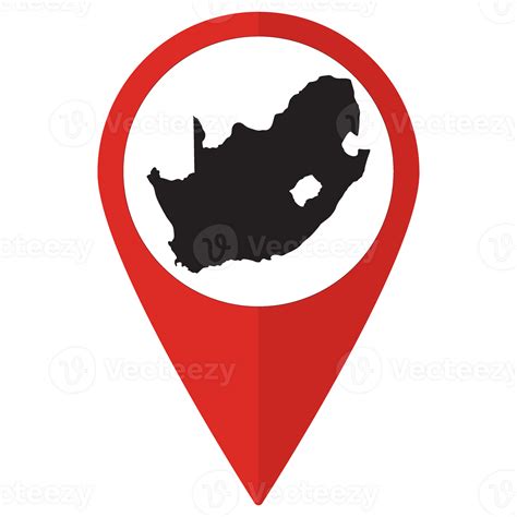 Red Pointer Or Pin Location With South Africa Map Inside Map Of South