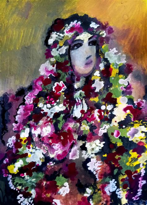 გოგონა ყვავილებით Gemarket Art