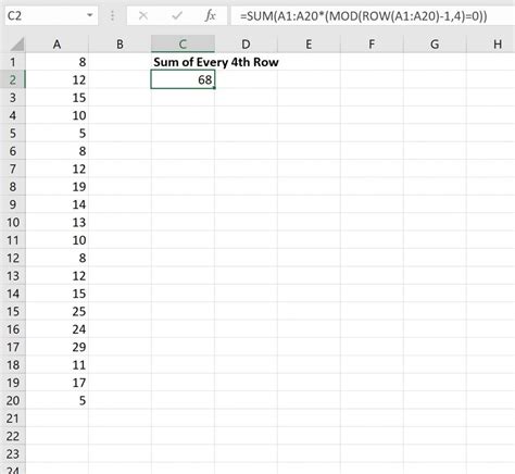 How To Sum Every Nth Row In Excel With Examples